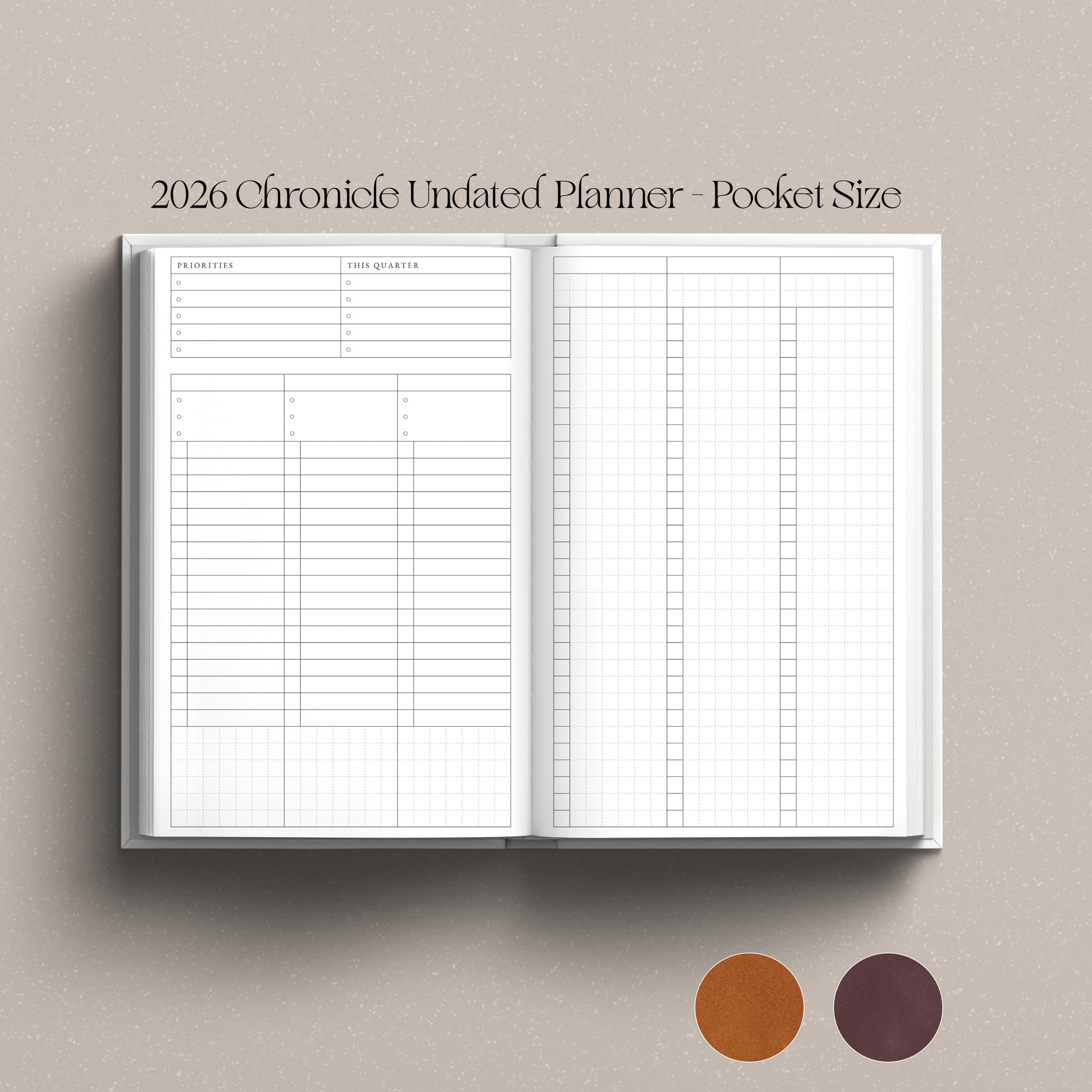 2026 Chronicle Planner UNDATED - Pocket Size – Faded Chronicle